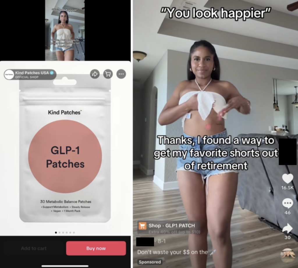 Unregulated GLP-1 patches are exploding on TikTok Shop | Media Matters for America